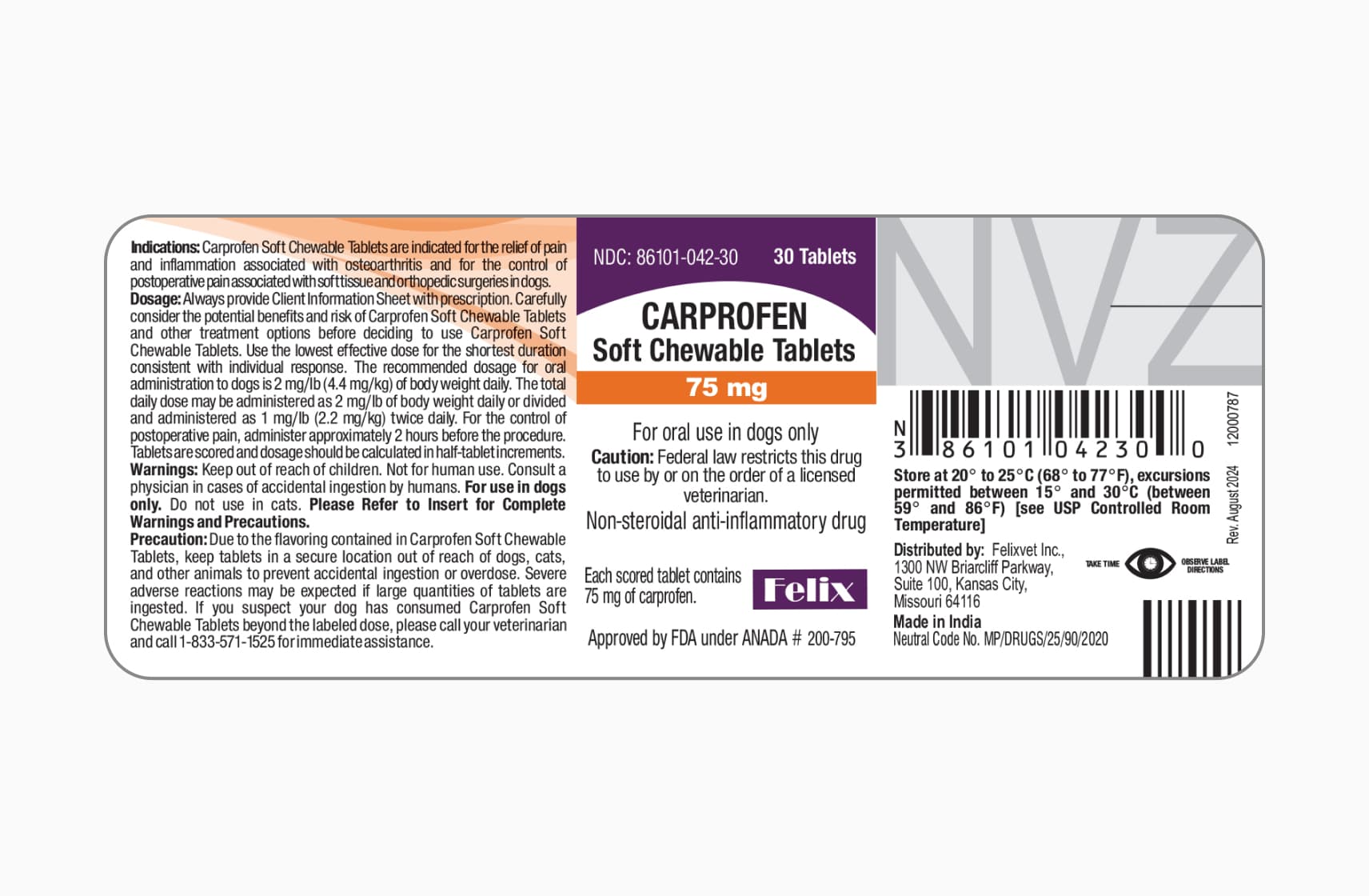Carprofen Soft Chewable Tablets for Dogs | Felixvet